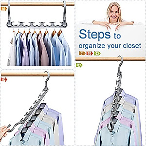 Closet Organizers and Storage,12 Pack Closet Organizer Hangers,Magic Space Saving Hangers Sturdy Clothes Organizer for Heavy Clothes,Girls College Dorm Room Essentials,Home Essentials Closet Storage