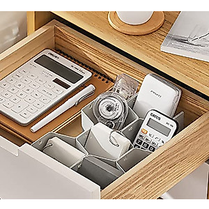Honeycomb Adjustable Drawer Organizer for panties underwear socks compartment drawer storage plastic finishing box lattice Drawer divider 8 pieces（GREY)