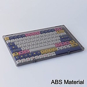 JOMKIZ Keycap Storage Box ABS Material New Upgraded High Transparent Full 104 Key Box for XDA Cherry SA OEM CSA Mechanical Keyboard Keycaps(Keycap Storage Box Only)