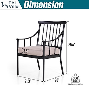 PHI VILLA Swivel Chairs Set of 2 Patio Dining Rocker Chair with Cushion Rocking Patio Furniture for Garden Backyard Bistro, Beige