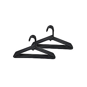THE UM24 Light Weight Plastic Adult Cloth Hangers Black – 16 Ct.