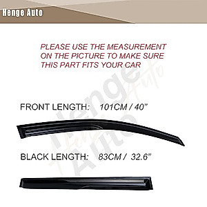 Window Visors Rain Guards Compatible with 2008-2017 Dodge Journey Tape-On 4PCS