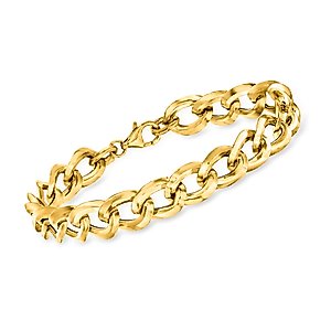 Ross-Simons Italian 18kt Yellow Gold Curb-Link Bracelet. 7 inches