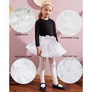 Baby Girl's Tutu Petticoat Skirts,Fluffy Soft Infant Tulle Tutus Underskirt,Ballet Pettiskirt for Little Girl for Birthday Party (M, White, m)
