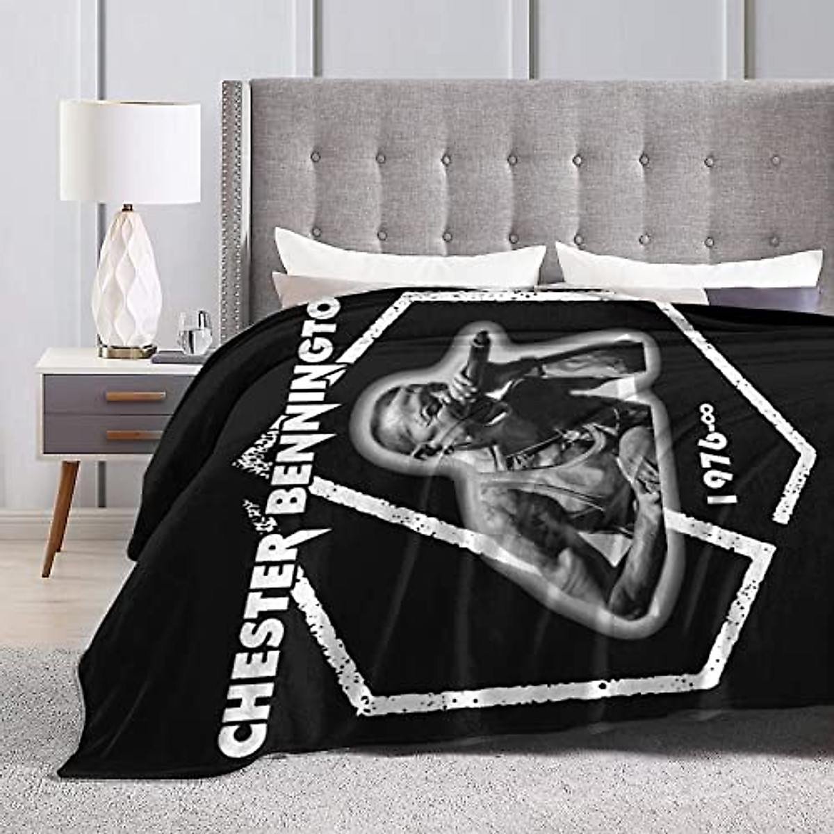 Chester Bennington Blanket Flannel Super Soft Fleece Lightweight Throw Blanket for Bed Couch Sofa Bedroom Warm Blanket 60"X50"