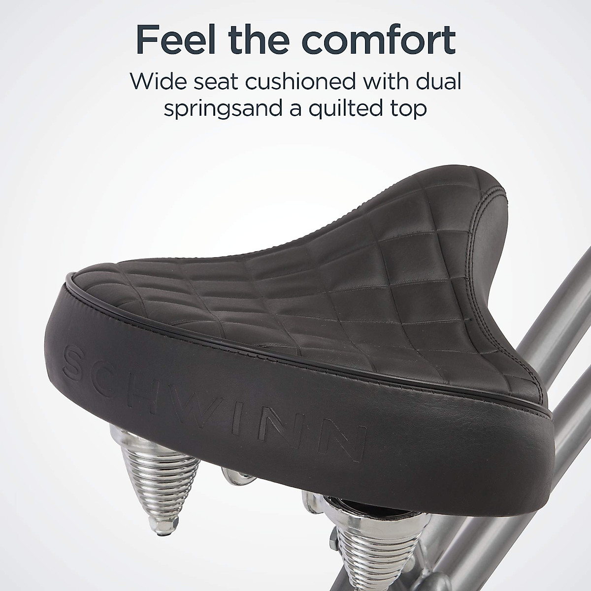 Schwinn Huron Beach Cruiser Bike for Adult, 7-Speed, Front and Rear Linear Pull Brake, 26-Inch Wheels, 17-Inch Step-Over Steel Frame, Full Front & Rear Fenders, Grey