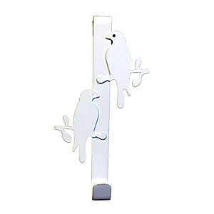 Bird Over The Door Hook - Coat Multi Purpose Organizer Hanger for Doors Door Mount Towel Hanger Towel Hooks for Bathroom Kitchen Beach Towels Bathrobe Swimsuit Door Mount Pool Towel Rack White