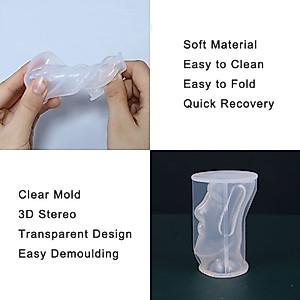 Abstract Human Face Candle Mold, 3D Silicone Candle Molds for Candle Making, Silicone Resin Casting Mold, DIY Epoxy Resin Mold for Soap Crafts, Resin Casting Christmas Home Decor