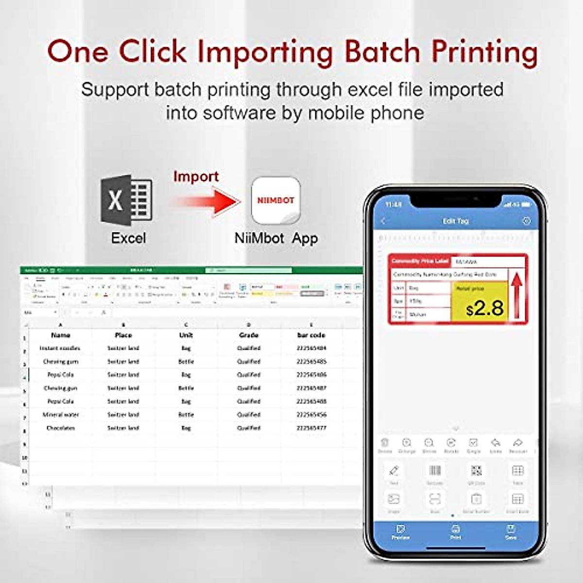 Smart Label Maker B21 with 230 Labels Bluetooth Thermal Price Barcode Label Printer Mailing Address Labels Machine Compatible with Android & iOS Applied to Organization Home Office Business (Red)
