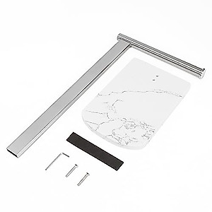 NearMoon Hand Towel Holder with Balanced Marble Base, 304 Stainless Steel Stand Towel Ring L Shape Hand Towel Rack Free-Standing Towel Bar for Bathroom Kitchen Countertop (Single Rod, Brushed Nickel)