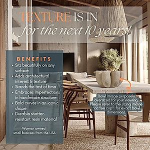 Nico Curvy Decorative Bowl Fluted Vase Scallop Home Decor for Living Room Coffee Table Styling Bookshelf and Console Organic 9 x 5 inches