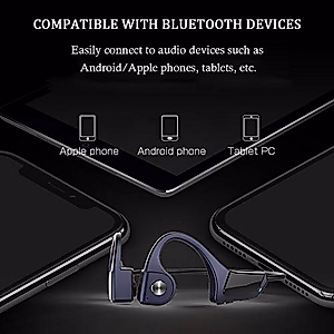 SLuB Bone Conduction Headphones,Bluetooth 5.0 Open-Ear Wireless Earphones,High Sound Quality,Ultra-Lightweight,Waterproof and Sweatproof Sports Headset(Blue)