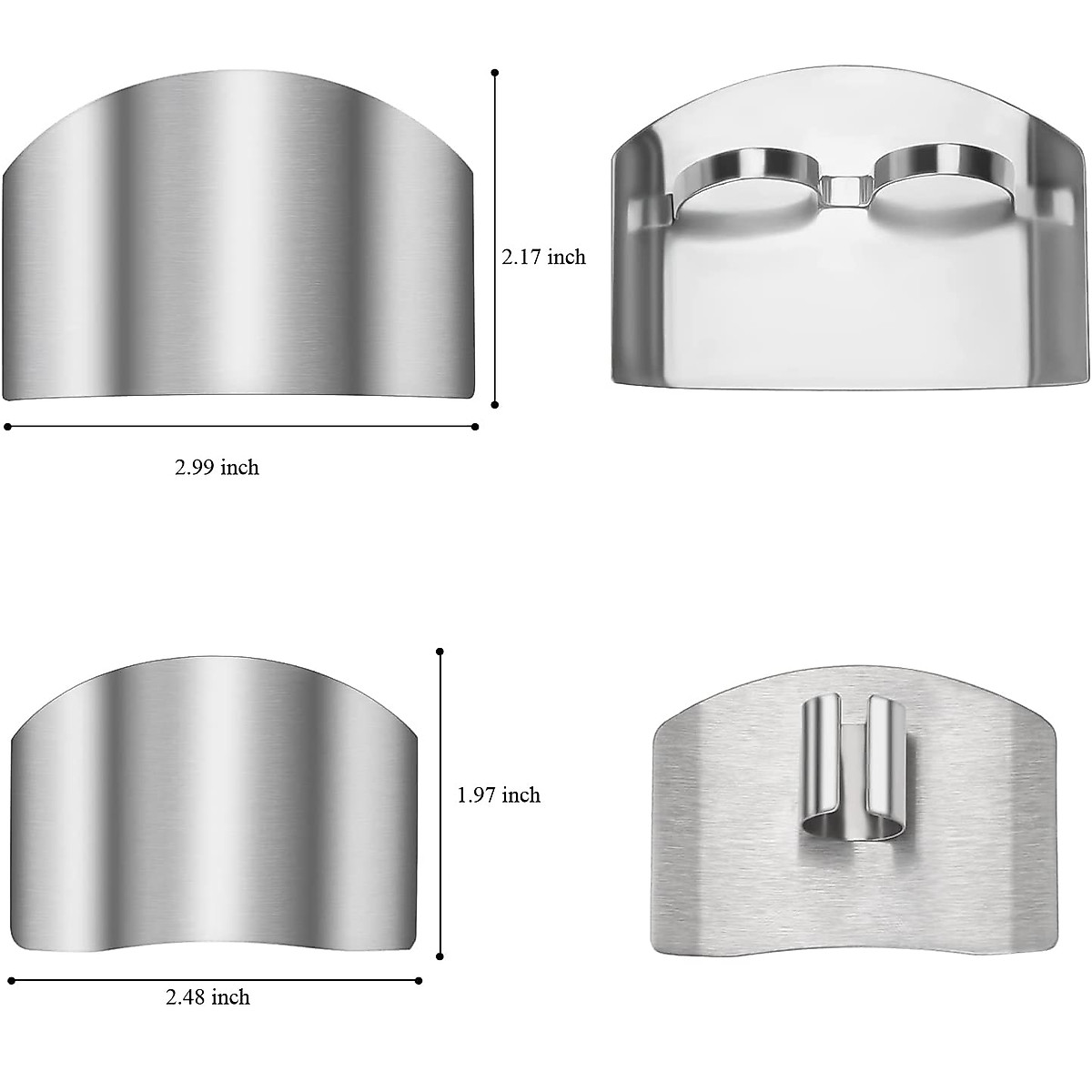 Finger Guards for Cutting, 4Pcs Stainless Steel Chop Guard for Fingers, Adjustable Finger Protector for Cutting Food to Avoid Injury when Cutting Food
