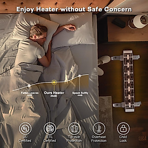 1500W Plug-in Electric Panel Wall Heater for Indoor Use with Thermostat, Convection Space Heater Freestanding with Wheels Easy Control Knob Switch