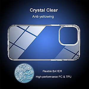 TENOC Phone Case Compatible with iPhone 13 Pro Max, Clear Case Non-Yellowing Protective Bumper Hard Back Cover for 6.7 Inch