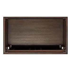 Signature Hardware 950734-36-RUMB-0 Aliso 36" Free Standing Single Basin Vanity Set with Teak Cabinet, Quartz Vanity Top, and Rectangular Porcelain Undermount Sink