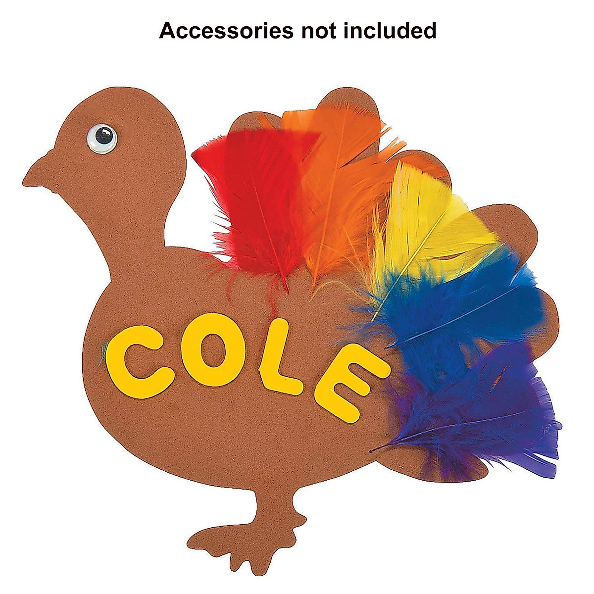 4E's Novelty 8" Foam Turkey Blank Cut Outs Shapes 24 Pack- Thanksgiving Crafts for Kids Bulk, Thanksgiving Craft for Toddler Kids Classroom Preschool Bulletin Board Supplies