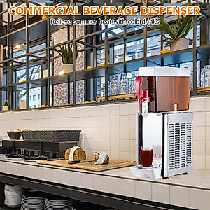 Towallmark Commercial Beverage Dispenser - 2.64 Gallon (10L) Juice Dispenser with 1 Tank, 180W Stainless Steel Iced Tea Drink Dispenser Featuring Food Grade Materials and Thermostat Controller