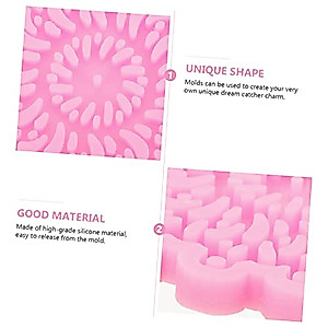 5pcs Dream Catcher Stencil Mini Silicone Molds Circle Tray Resin Molds Necklace Pendant Silicon Molds Silicone Jewelry Pendant Molds Dreamcatcher Charms Molds DIY Silicone Mold Set