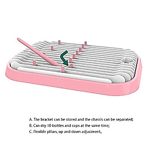 Easycomf Baby Bottle Drying Rack Dryer Space Saving Travel Holder for Pump Cup Accessories