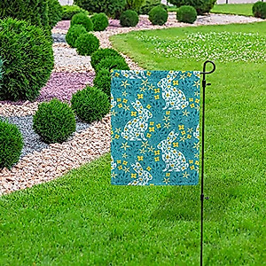 My Little Nest Seasonal Garden Flag Rabbit Silhouettes and Flowers Vertical Garden Flags Double Sided for Home Farmhouse Yard Holiday Flag Outdoor Decoration Banner 12"x18"