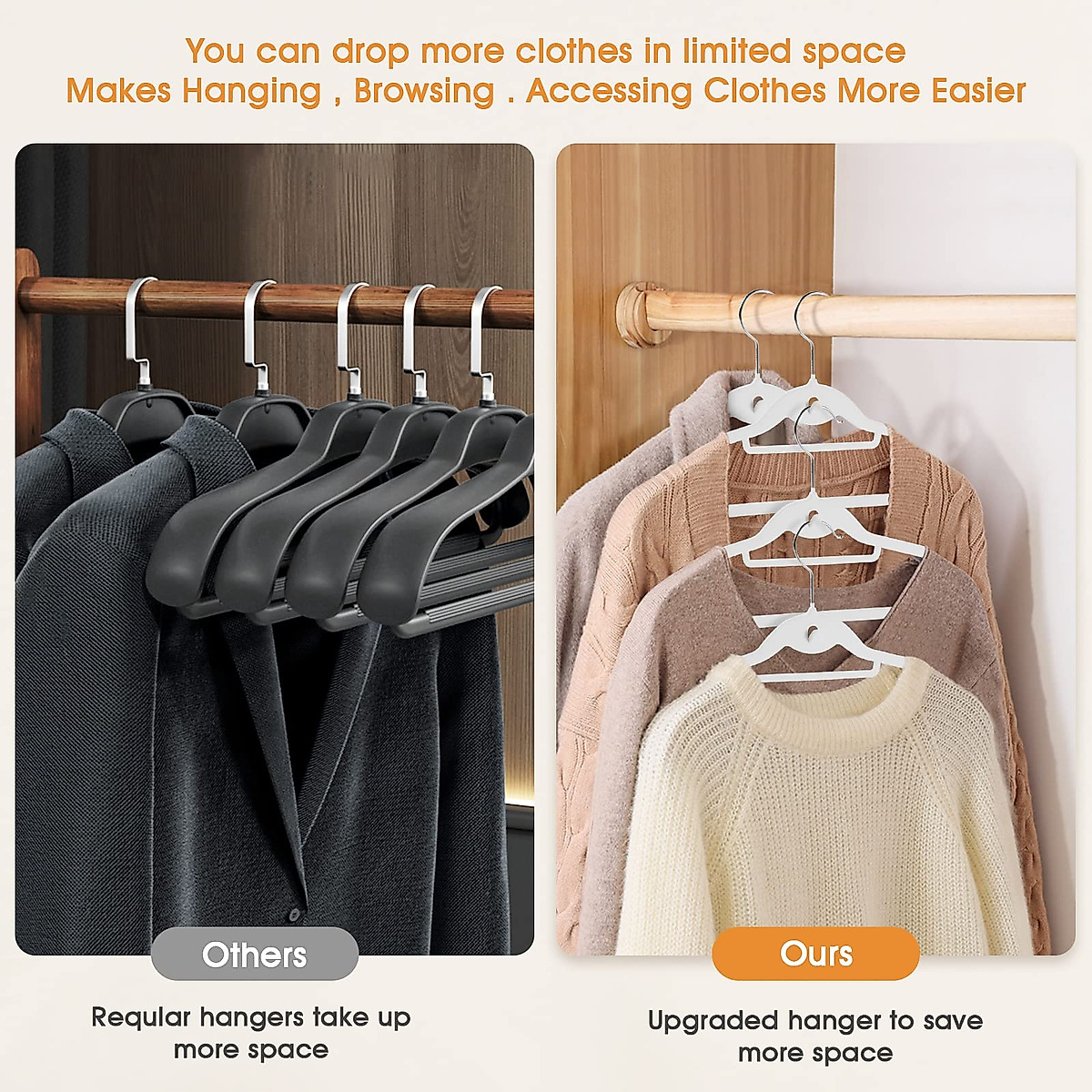 20 Pack Velvet Slim Non-Slip White Hangers - Space Saving Clothes Hangers with 360° Swivel Hook for Heavy Duty Adult Clothes