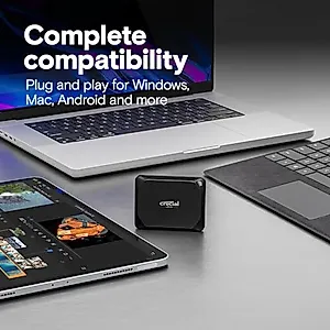 Crucial X10 Pro 1TB Portable SSD – Up to 2100MB/s Read, 2000MB/s Write Compact Storage for videographers, Photographers, and Gamers, USB 3.2 – External Solid State Drive