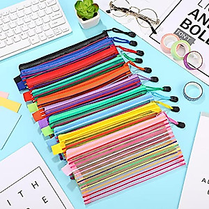120 Pack Zipper Mesh Pouch Multicolor Pencil Pouch Mesh Bags with Zipper Mesh Cosmetics Bag Pencil Storage Pouch Multipurpose Mesh Toiletry Bag Travel Small Mesh Bag for Office School Travel Accessory