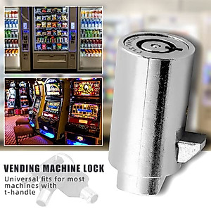 Luomorgo 2 Pcs Vending Machine Lock and Key, Keyed Alike Tubular Soda Machine Lock, Universal Candy Machine Lock Replacement, Snack Vending Machine Locks with 6Pcs Keys (Chrome)