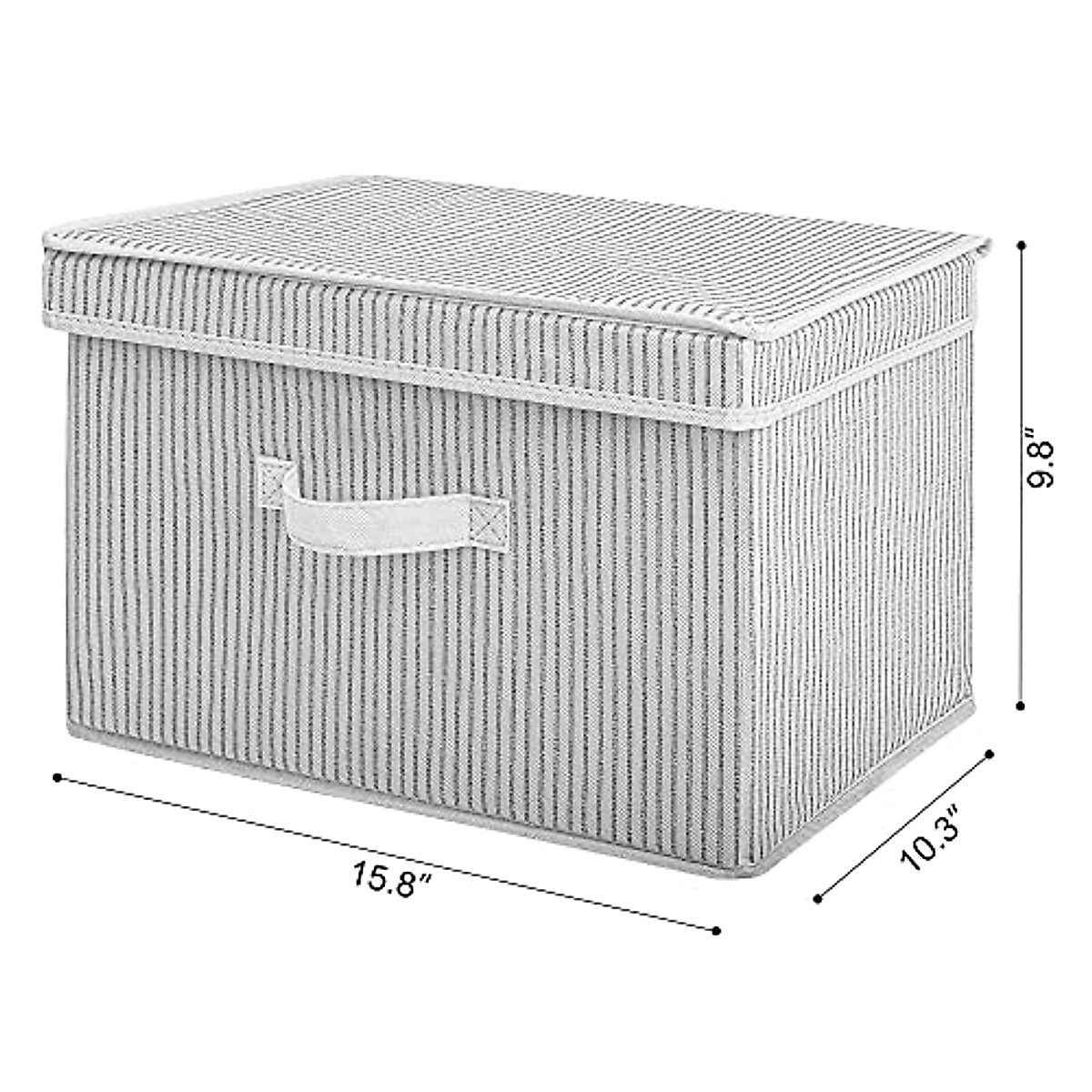 GRANNY SAYS Fabric Storage Boxes, Large Storage Bins with Lids, Toy Storage Organizer, Closet Storage Baskets for Shelves Organizing Bookcase Entryway Wardrobe, Gray/White, 2-Pack