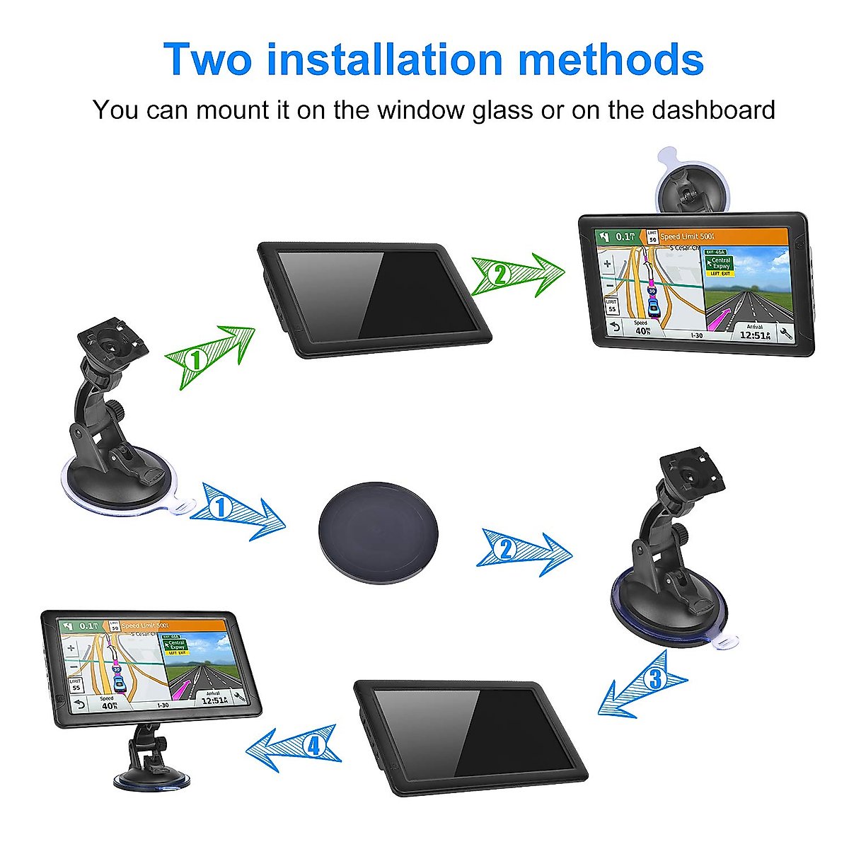 GPS Navigation for Car （9 Inch） Slimline Touch Screen Real Voice Direction ，USA Edition 2025 (Free Lifetime Updates) Turn-by-Turn Voice and Lane Guidance, Speed and Red Light Warning (American Brand)