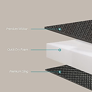 Ulax Furniture Outdoor Bar Stools Patio Wicker Padded Chairs, Set of 4