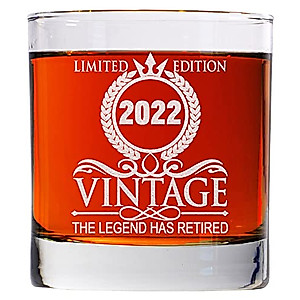 CARVELITA The Legend Has Retired 2022 Limited Editions 11oz Whiskey Glass - Funny Retirement Gifts For Men - Retired Gifts For Women - Happy Retirement Gifts - Retirement Party Decorations For Men