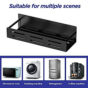 Carwiner Magnetic Spice Rack for Refrigerator 4 Tiers and Paper Towel Holder, Magnetic Refrigerator Organizer, Strong Magnetic Fridge Shelf, Rustproof Side Fridge Storage Rack for Kitchen