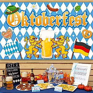 Large 71" X 43" Oktoberfest Backdrop, Oktoberfest Party Decorations Backdrop, Oktoberfest Decorations Party Backdrop for Bavarian German Beer Festival, Oktoberfest Party Supplies Decor