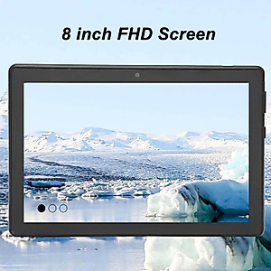 Luqeeg HD Tablet, Octa Core CPU Office Tablet 3 Card Slots 6GB RAM 128GB ROM Travel US Plug 100‑240V (Black)
