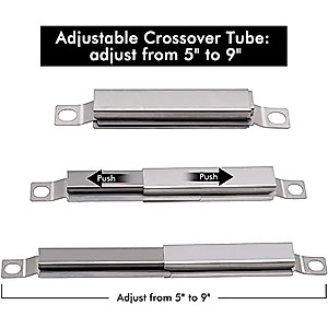 Adviace Grill Replacement Parts for Kenmore 6 Burner 146.23681310 146.47223610 146.23766310 PG-40612SOL Gas Grill Flame Tamer 40800023 Grill Burner 40700125 Crossover Tubes