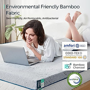 LINSY LIVING Mattress Topper Queen Gel Infused Memory Foam Mattress Topper, 3 Inches Cooling Bed Topper Queen Size with Removable Cover, CertiPUR-US & Oeko-TEX Certified, Queen