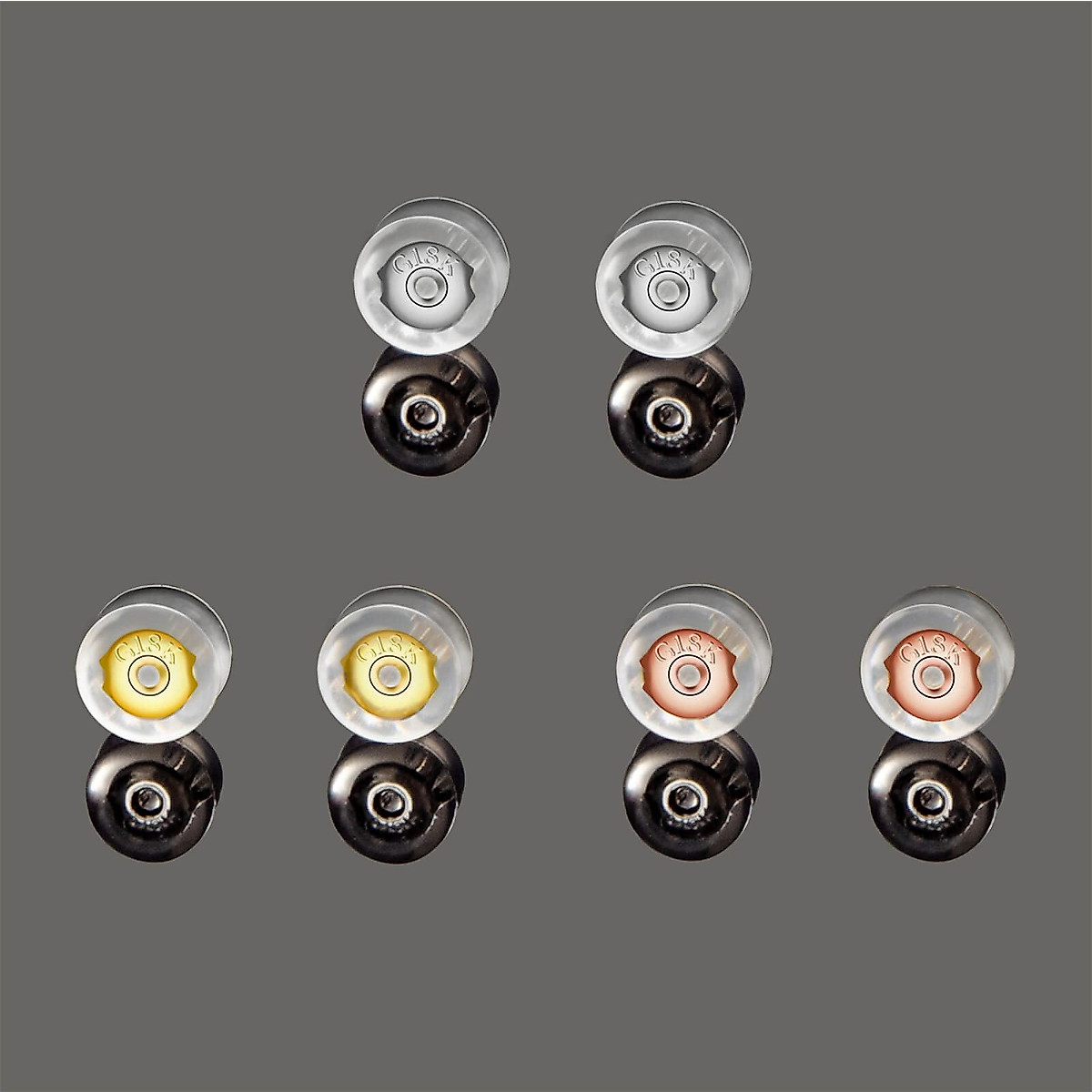 Earring Backs,18K Gold Silicone Earring Backs for Studs /Droopy Ears,Locking Secure Earring Backs for Heavy Earring,No-Irritate Hypoallergenice Soft Clear Earring Backs for Adults&Kids