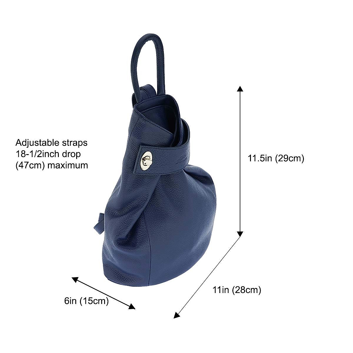 Fioretta Italian Genuine Leather Top Handle Backpack Purse Shoulder Bag Handbag For Women