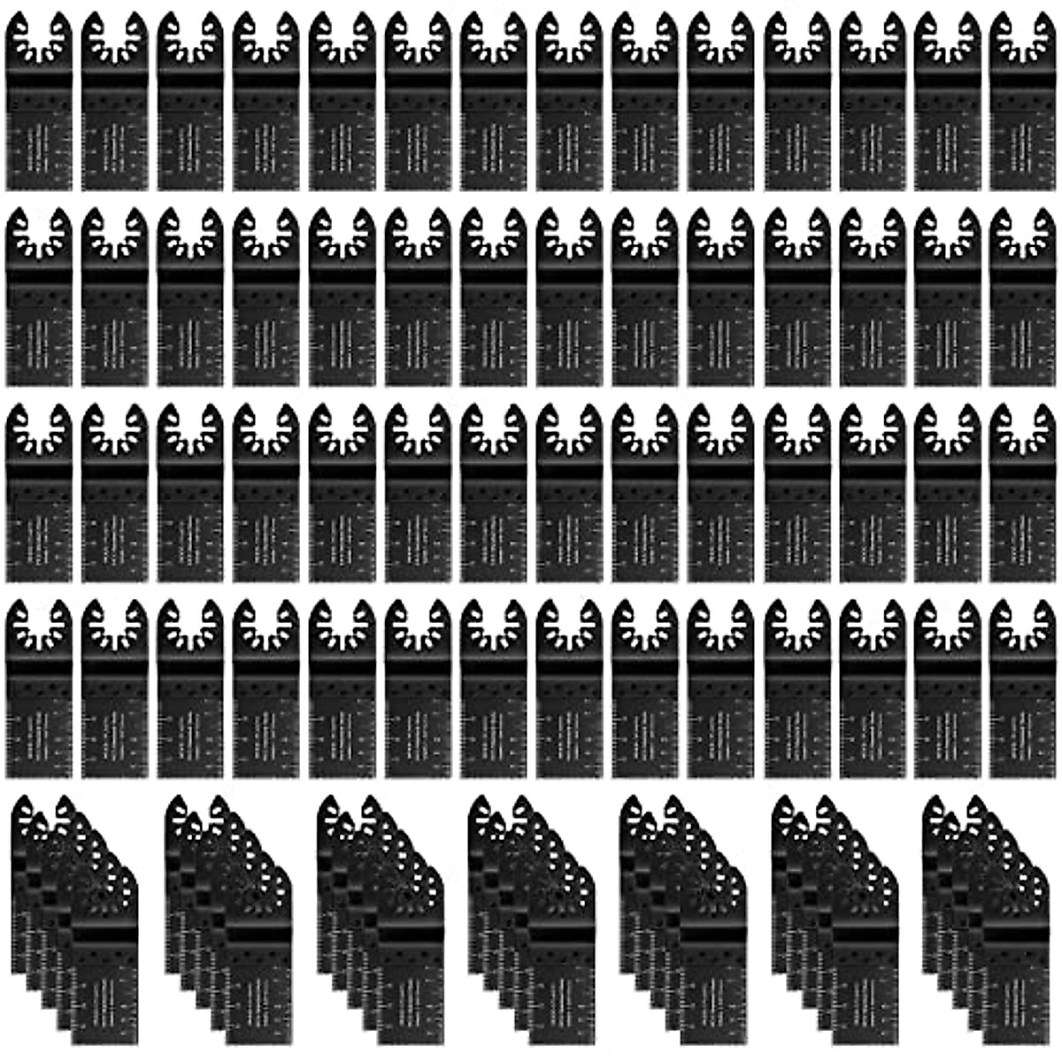 COMOWARE 105 Pcs Oscillating Saw Blades - 1-3/8” Multi Tool Blades Kits Universal Oscillating Tool Blades, Fine Tooth Multitool Blades, Quick Release Saw Blades for Wood/Plastic/Soft Metal Cutting