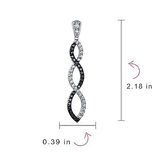 Black White Cubic Zirconia Pave Long Romantic Infinity Twist Drop Earrings For Women Prom Cocktail Party CZ Silver Plated Brass