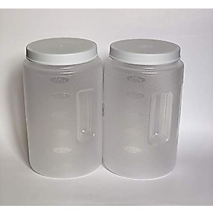 Plastic Food Canister, Clear with White Lid -3QT .75 Gallon, BPA FREE, Kitchen Food Storage and Organizing Container (2 Pack)