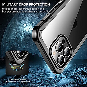 Red2Fire for iPhone 13 Pro Max Case, [360 Full Body] [with Built-in Screen Protector] [Heavy Duty Protection] 12 FT Dropproof Shockproof Dust-Proof Bumper Phone Case for iPhone 13 Pro Max 6.7" Black