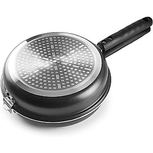 IBILI Reinforced Cast Aluminum Omelette Pan, Frittata Frying Pan Non-Stick with Bakelite Handles Double Sided for Easy Flipping Induction - Made in Spain (24 cm / 9.4 inch)