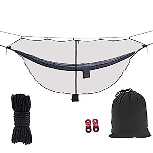 Mosquito net for Camping Hammock, Compact Lightweight Hammock Netting, 12' Long with Dual Sides Zippers Fits All Camping Hammocks