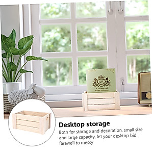 FUNOMOCYA 1pc Wooden Desktop Storage Basket Wood Desk Containers for Fruit Rustic Storage Bins Table Organizer Wood Nesting Storage Box Rustic Wood Crates Wooden Table Storage Box Organizer