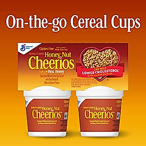 Big G Cereal Honey Nut Cheerios Gluten Free Cereal, 4PK CUP 7.2OZ