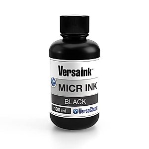 VersaInk-Nano Black MICR Ink -100ml – Magnetic Ink for Check Printers and All-in-One Inkjets, MICR Black (VIMB1S-6512)