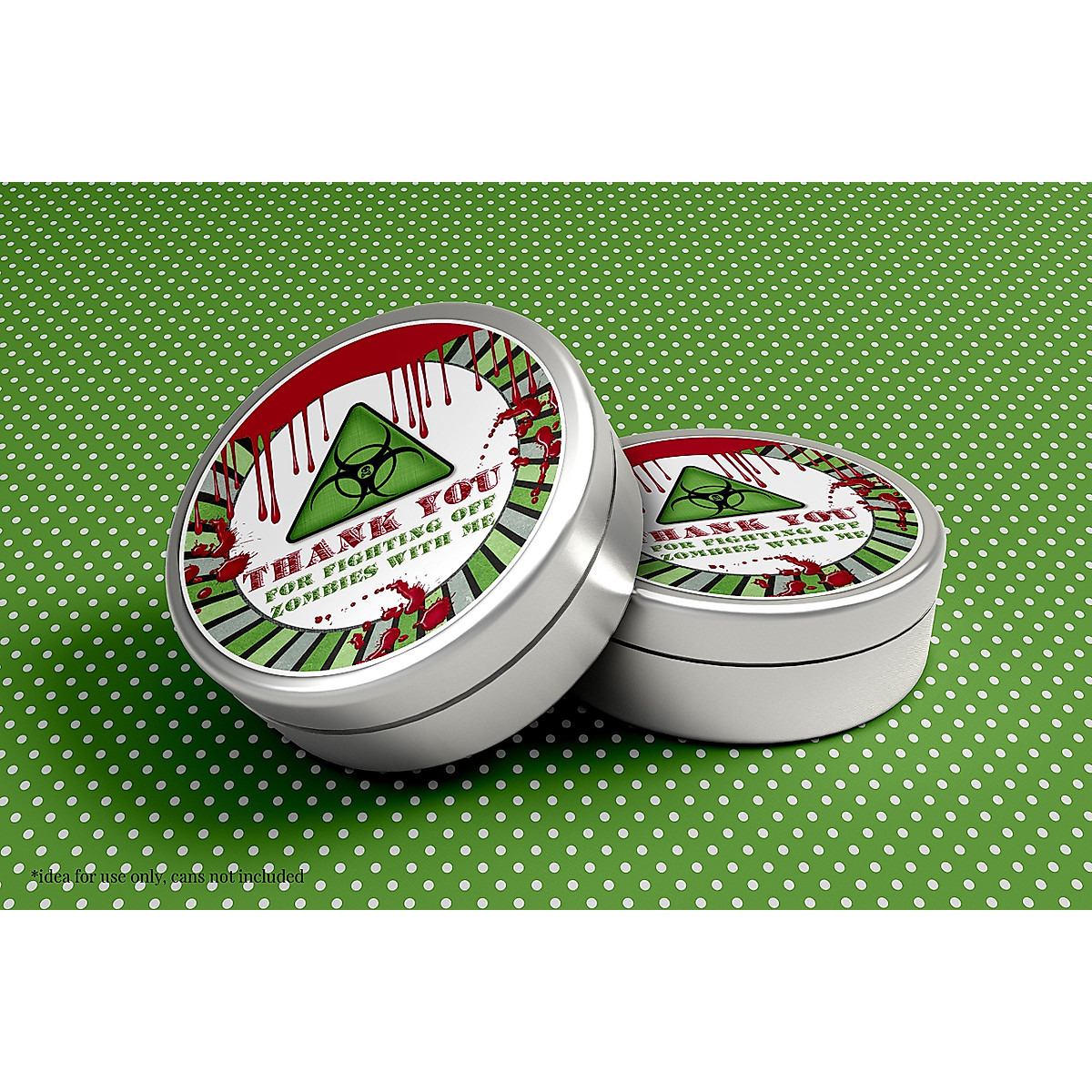 Zombie Birthday Party Thank You Sticker Labels, 40 2" Party Circle Stickers by AmandaCreation, Great for Party Favors, Envelope Seals & Goodie Bags